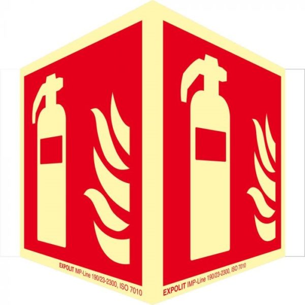 Panneaux de signalisation « Extincteur » angulaire