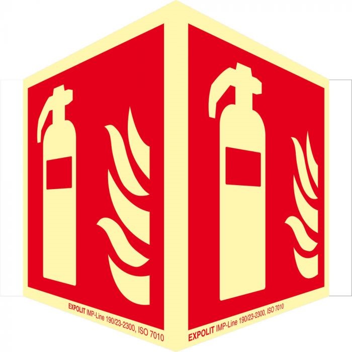 Panneaux de signalisation « Extincteur » angulaire